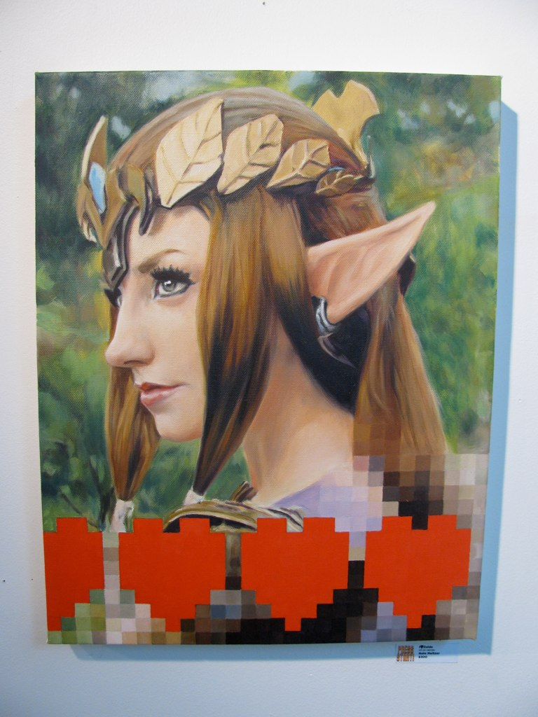 Zelda on Display in Art Gallery